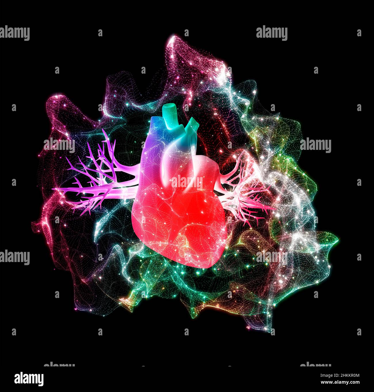 Human heart with energy field, illustration Stock Photo - Alamy