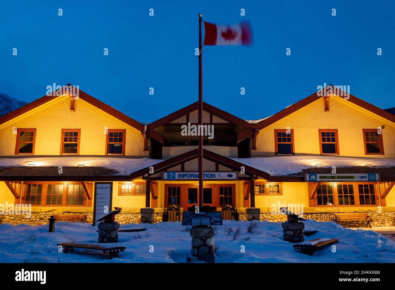 Banff, Alberta, Canada - February 3 2020 : Banff Railway Station in ...