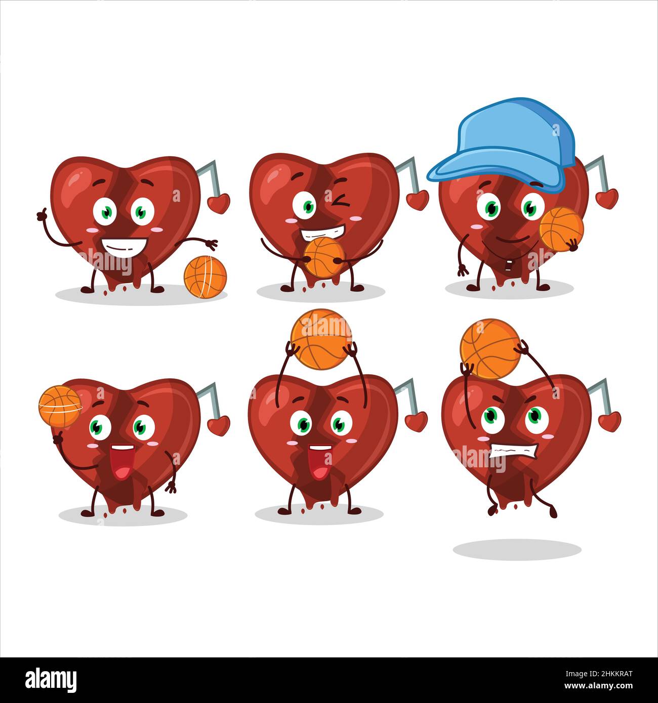 Talented broken heart love cartoon character as a basketball athlete ...