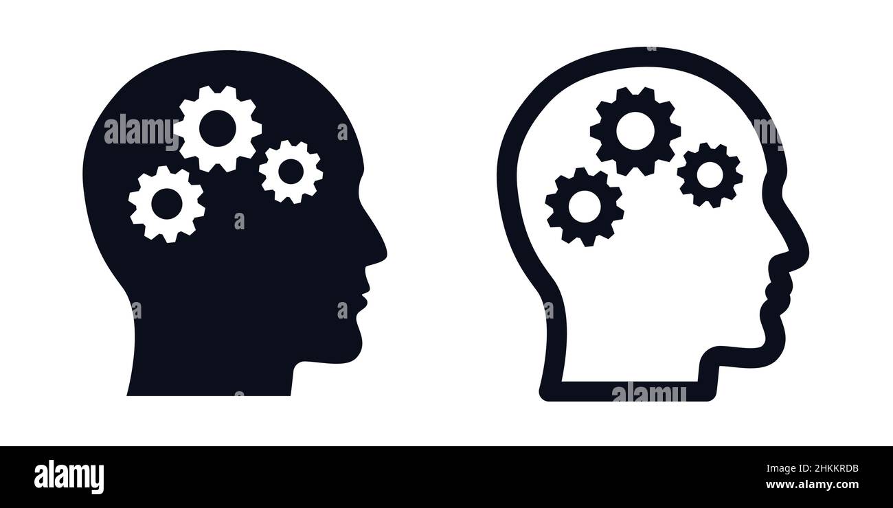 Head with gears brainstorming icon Stock Vector Image & Art - Alamy