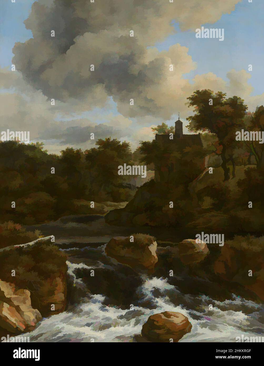 Art inspired by Chapel at a waterfall, Jacob van Ruisdael, c. 1670 ...