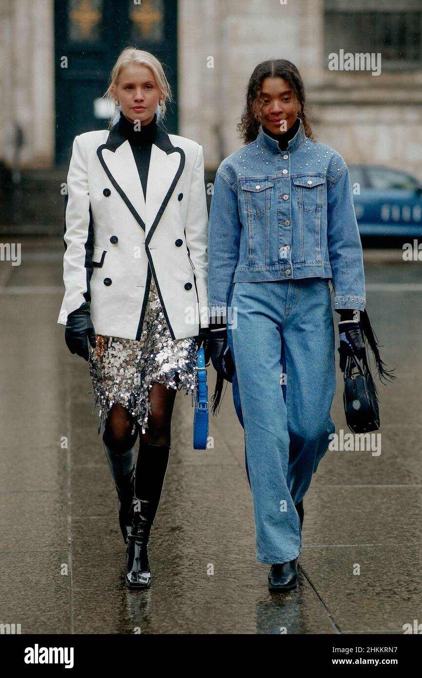 Street style, Andrea Steen and Sara Flaaen arriving at Copenhagen ...