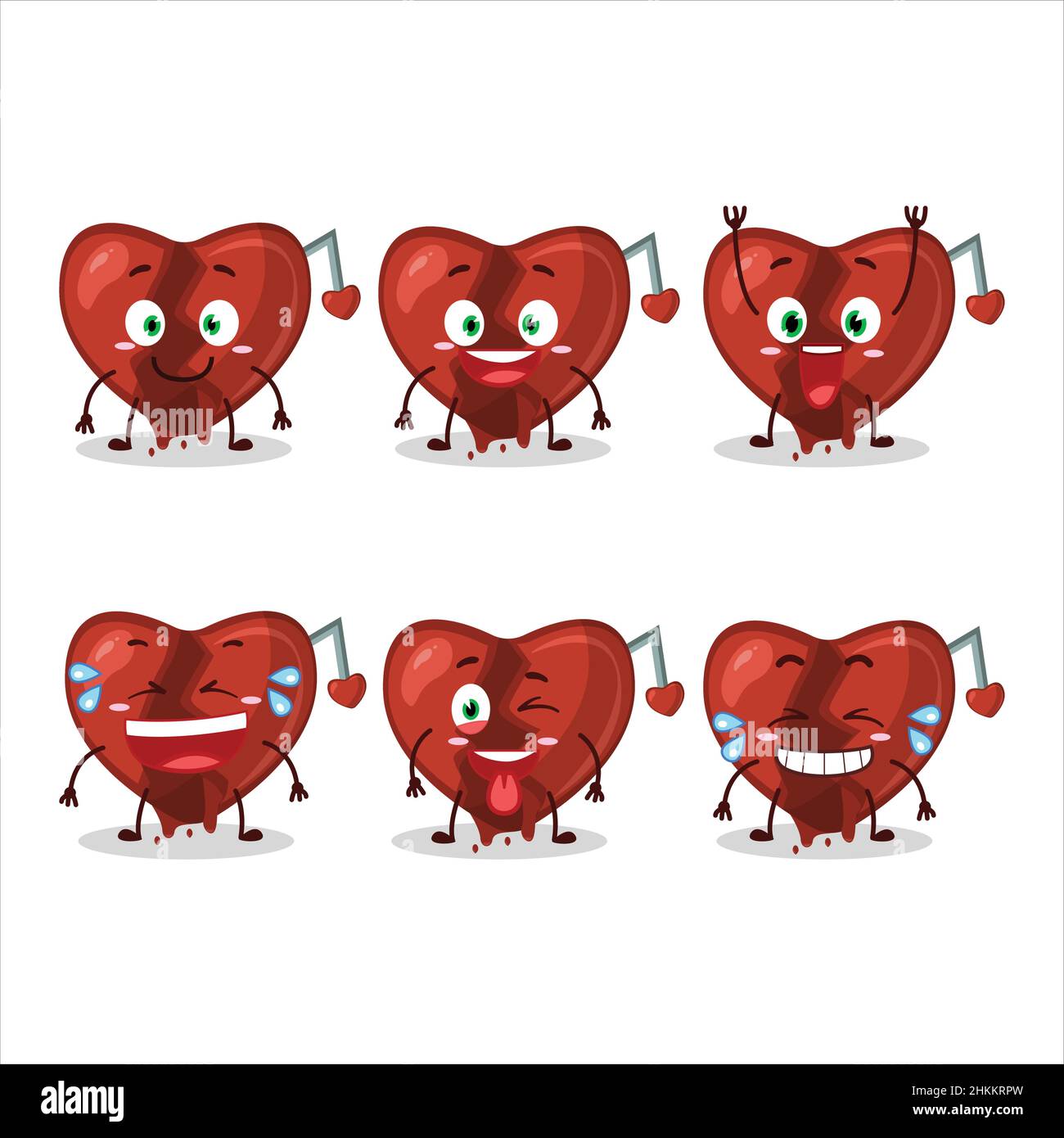 Cartoon character of broken heart love with smile expression. Vector ...