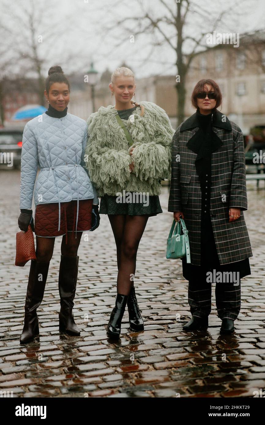Street style, Sara Flaaen, Andrea Steen and Sofie Fevang arriving at ...
