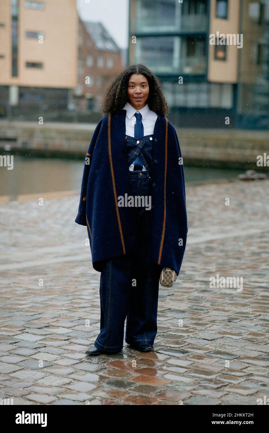 Street style, Sara Flaaen arriving at Copenhagen Fashion week Fall ...