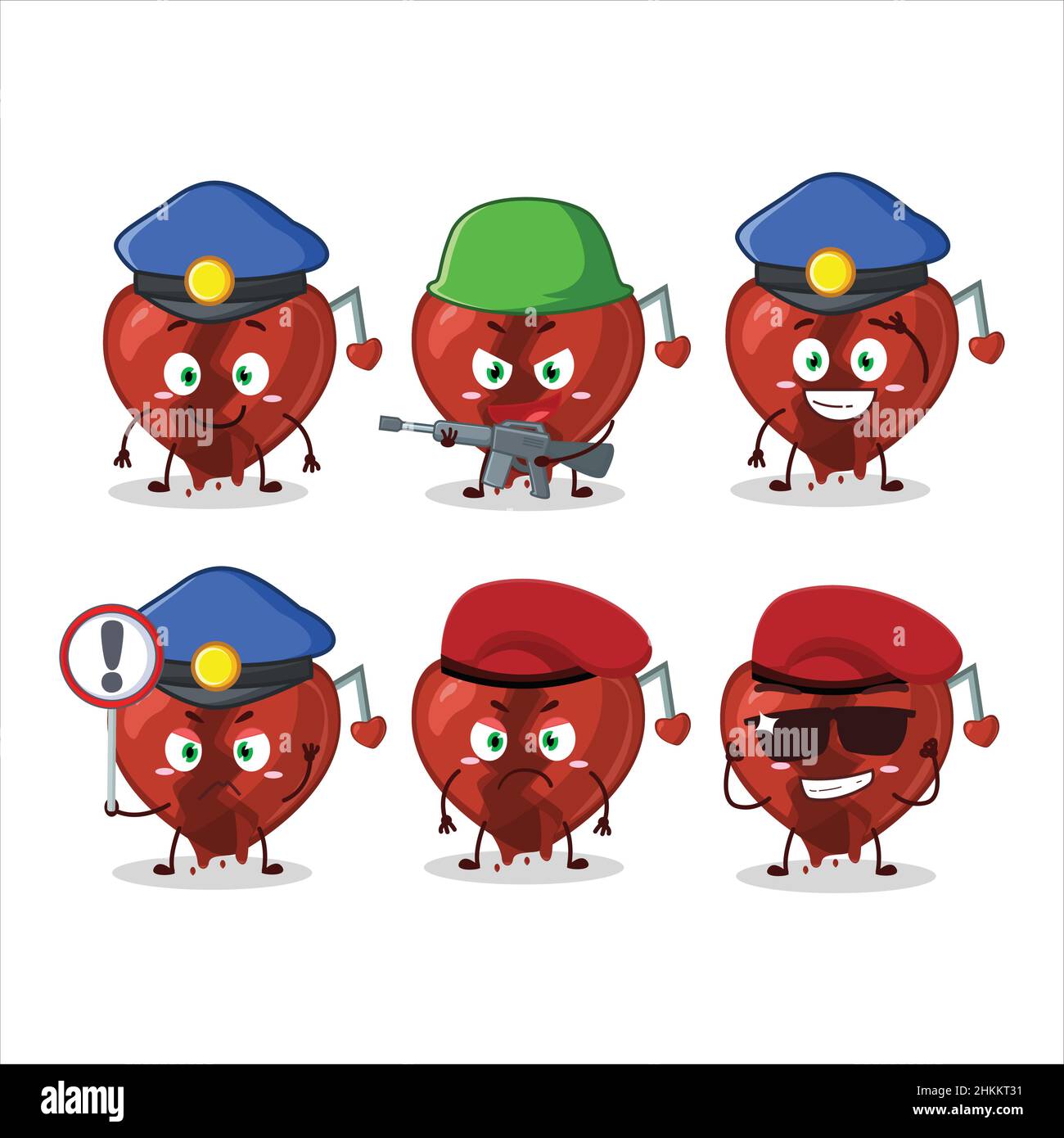 A dedicated Police officer of broken heart love mascot design style ...