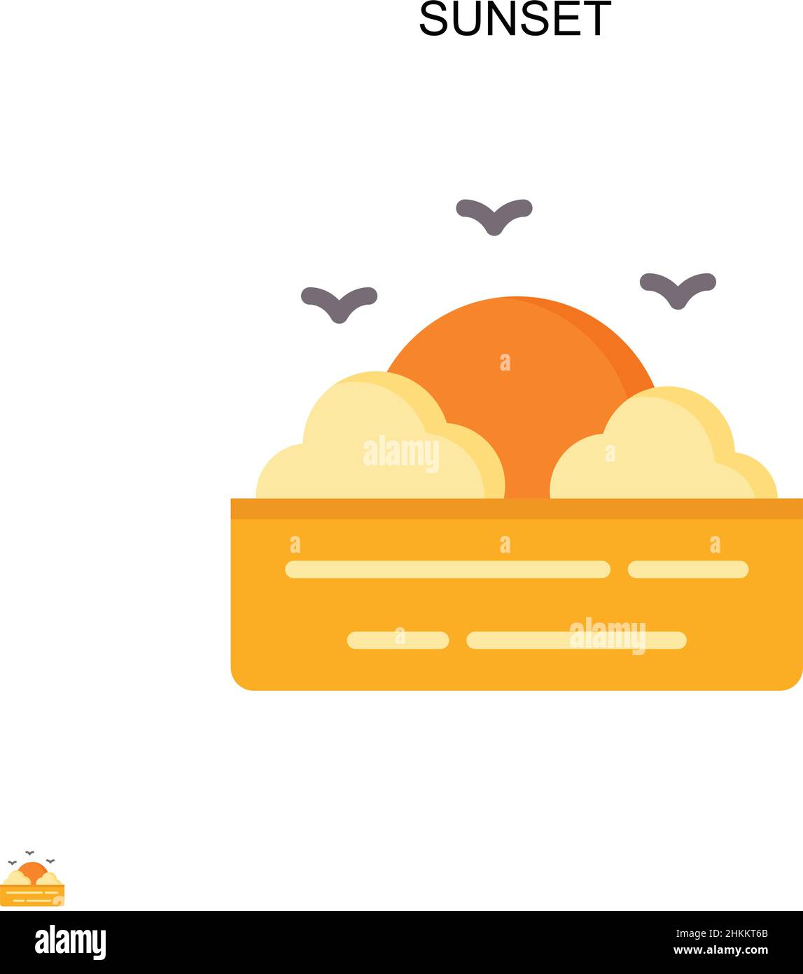 Sunset Simple vector icon. Illustration symbol design template for web ...