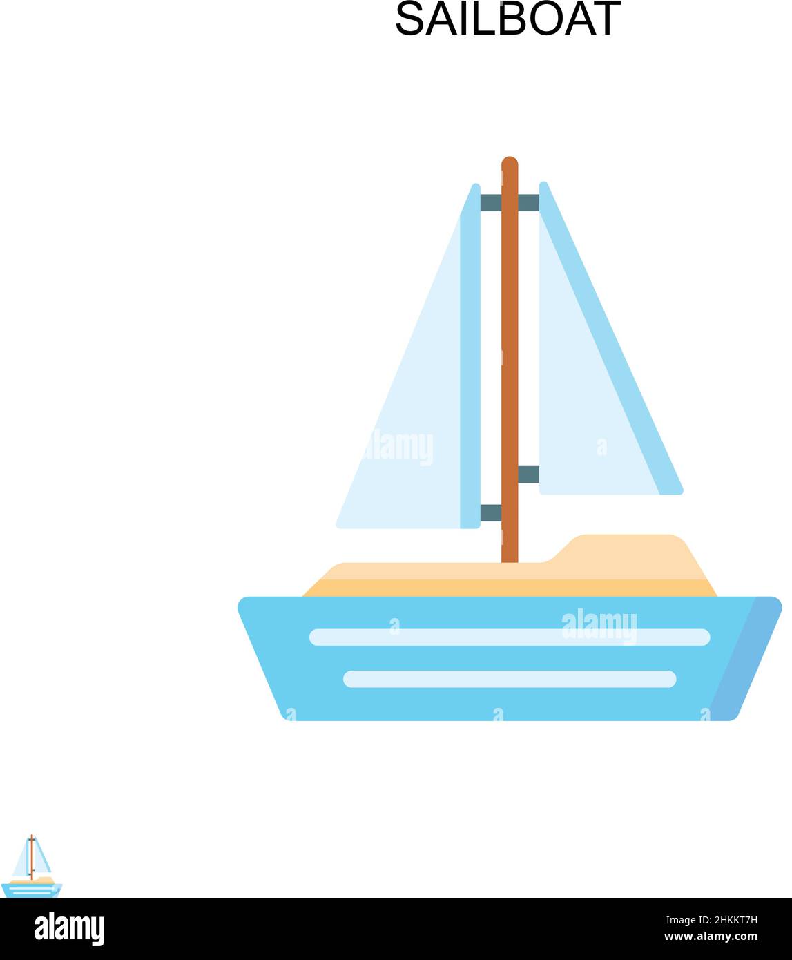 Sailboat Simple vector icon. Illustration symbol design template for ...