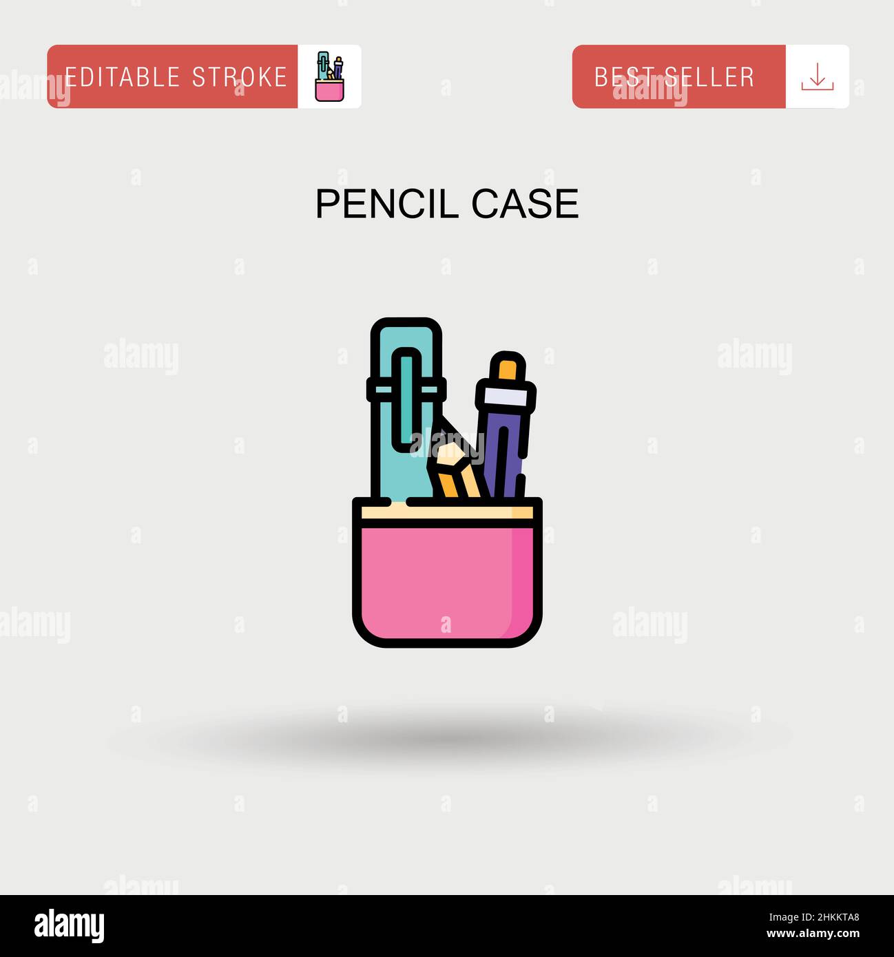 Pencil case Simple vector icon Stock Vector Image & Art - Alamy