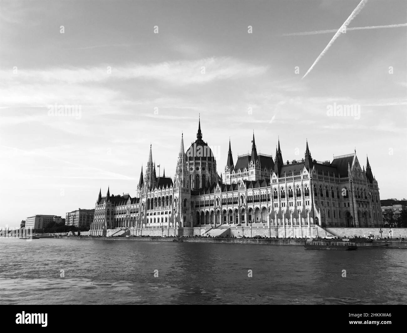 Budapest cityscape parliament building Black and White Stock Photos ...