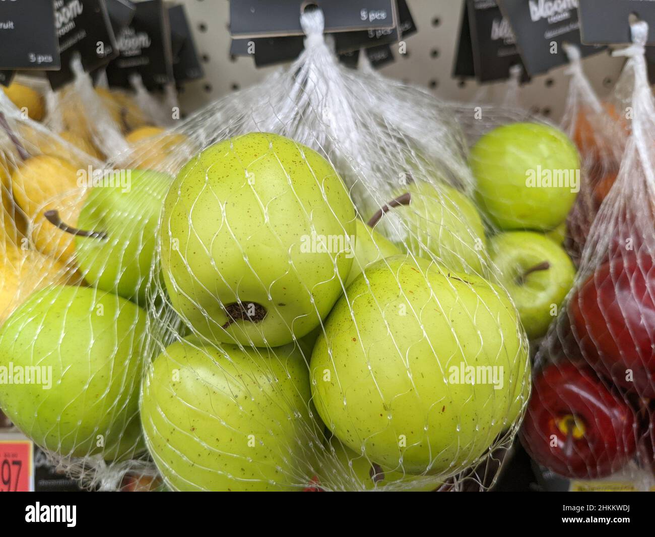 Closeup of Plastic apples Available for Purchase Stock Photo - Alamy