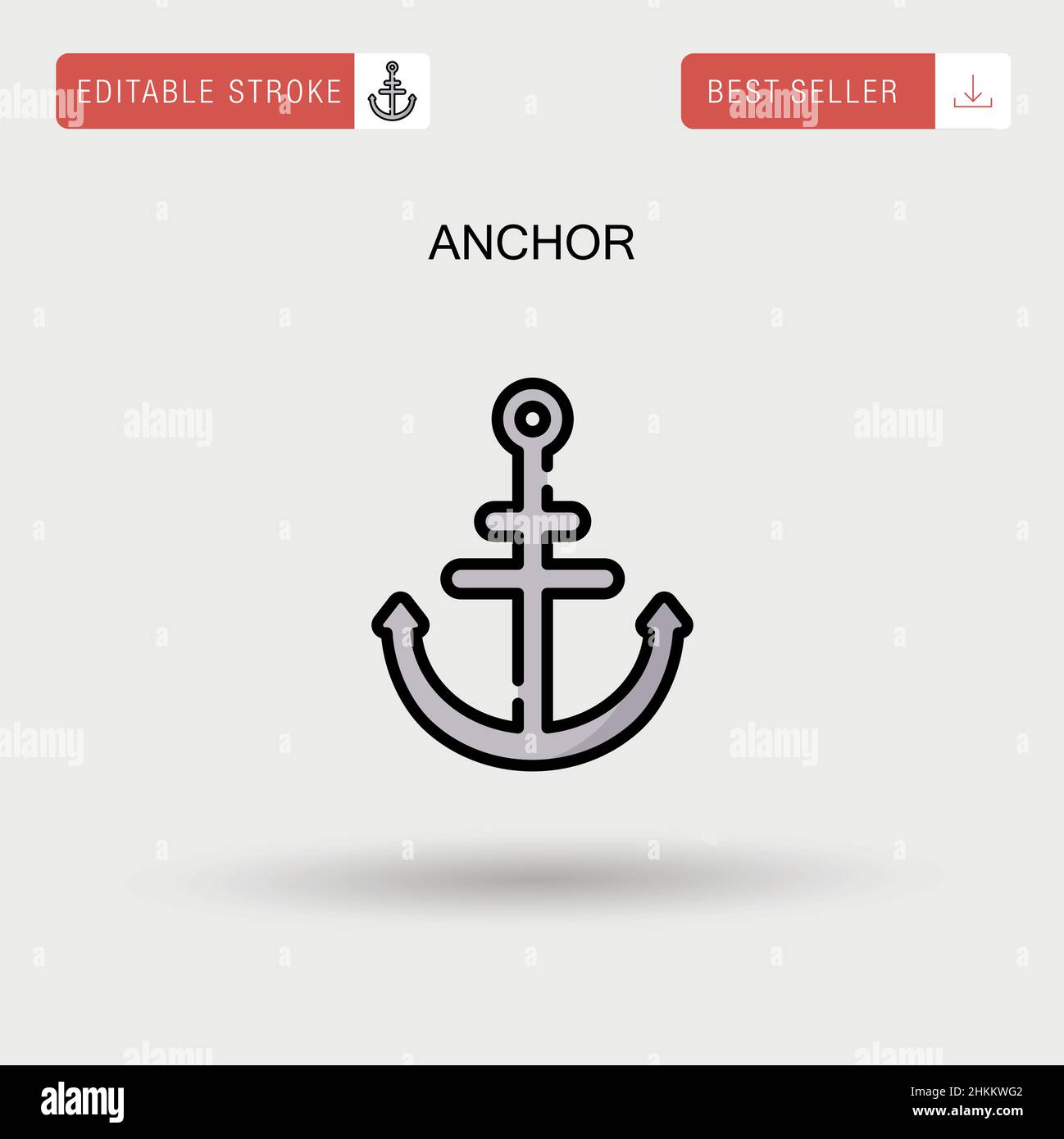 Anchor Simple vector icon Stock Vector Image & Art - Alamy
