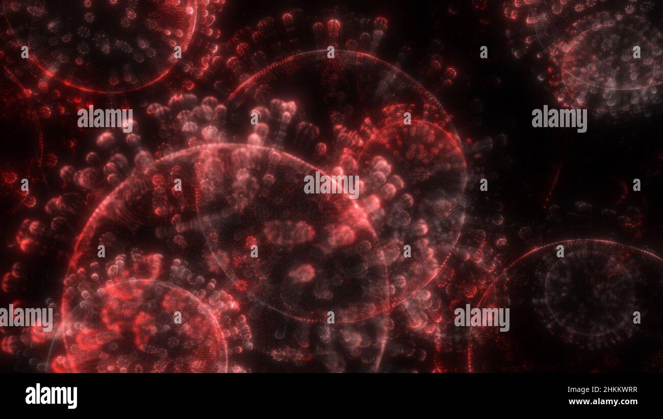 Close-up of virus under microscope, SARS-CoV-2 COVID-19 or NeoCoV Stock ...