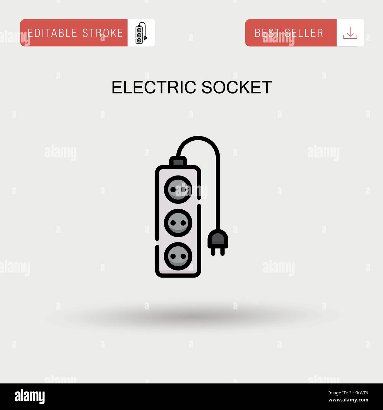 Electric socket Simple vector icon Stock Vector Image & Art - Alamy