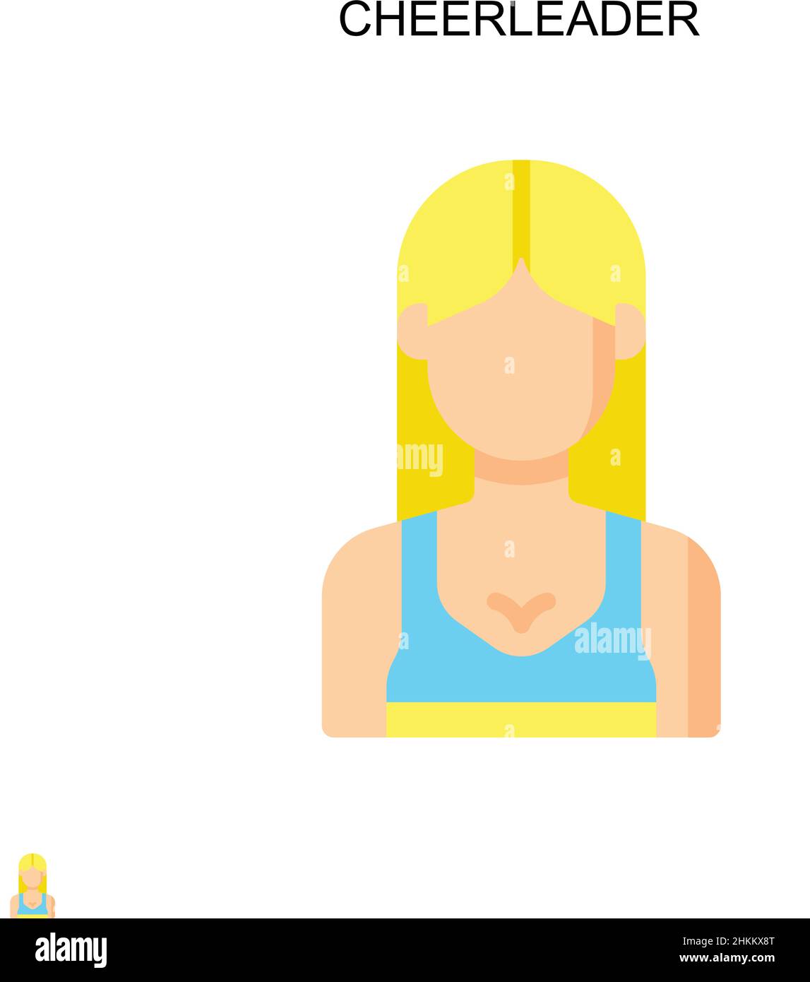 Cheerleader Simple vector icon. Illustration symbol design template for ...