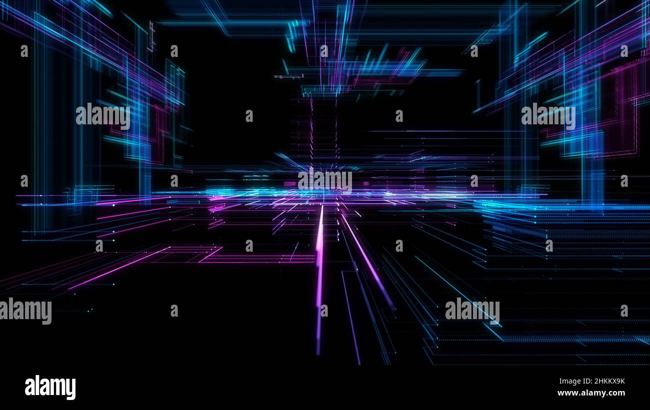 Digital Cyberspace with Particles. Techology background Stock Photo - Alamy
