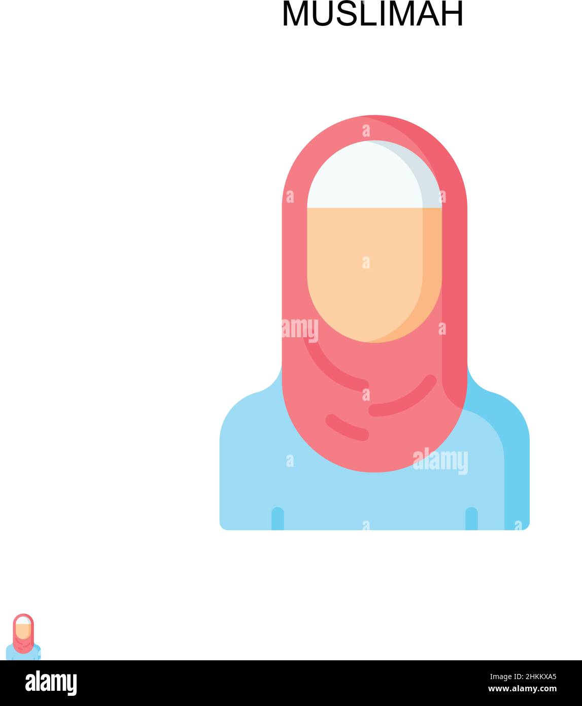 Muslimah Simple vector icon. Illustration symbol design template for ...