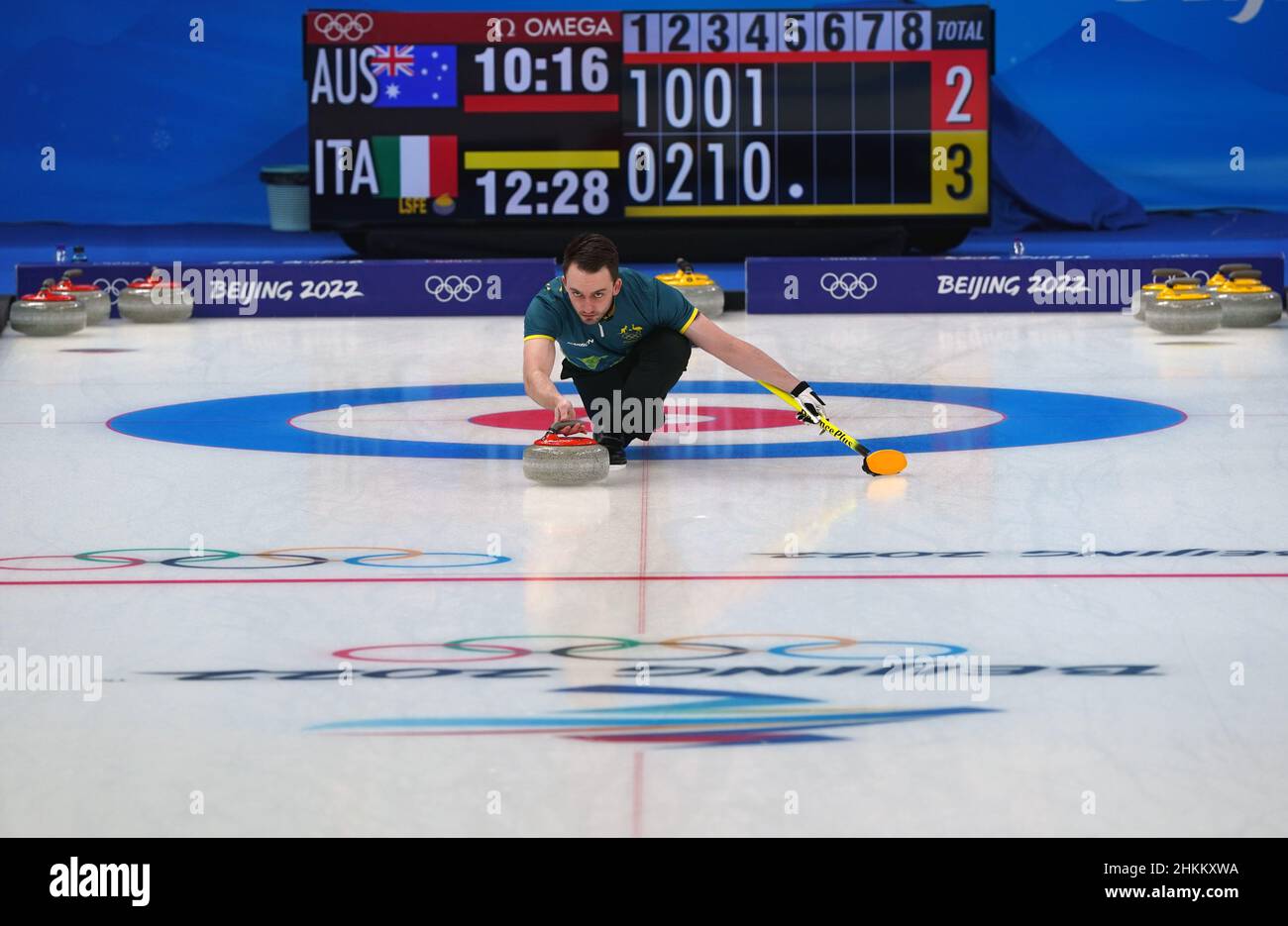 Australia's Dean Hewitt in action against Italy's during the Mixed ...