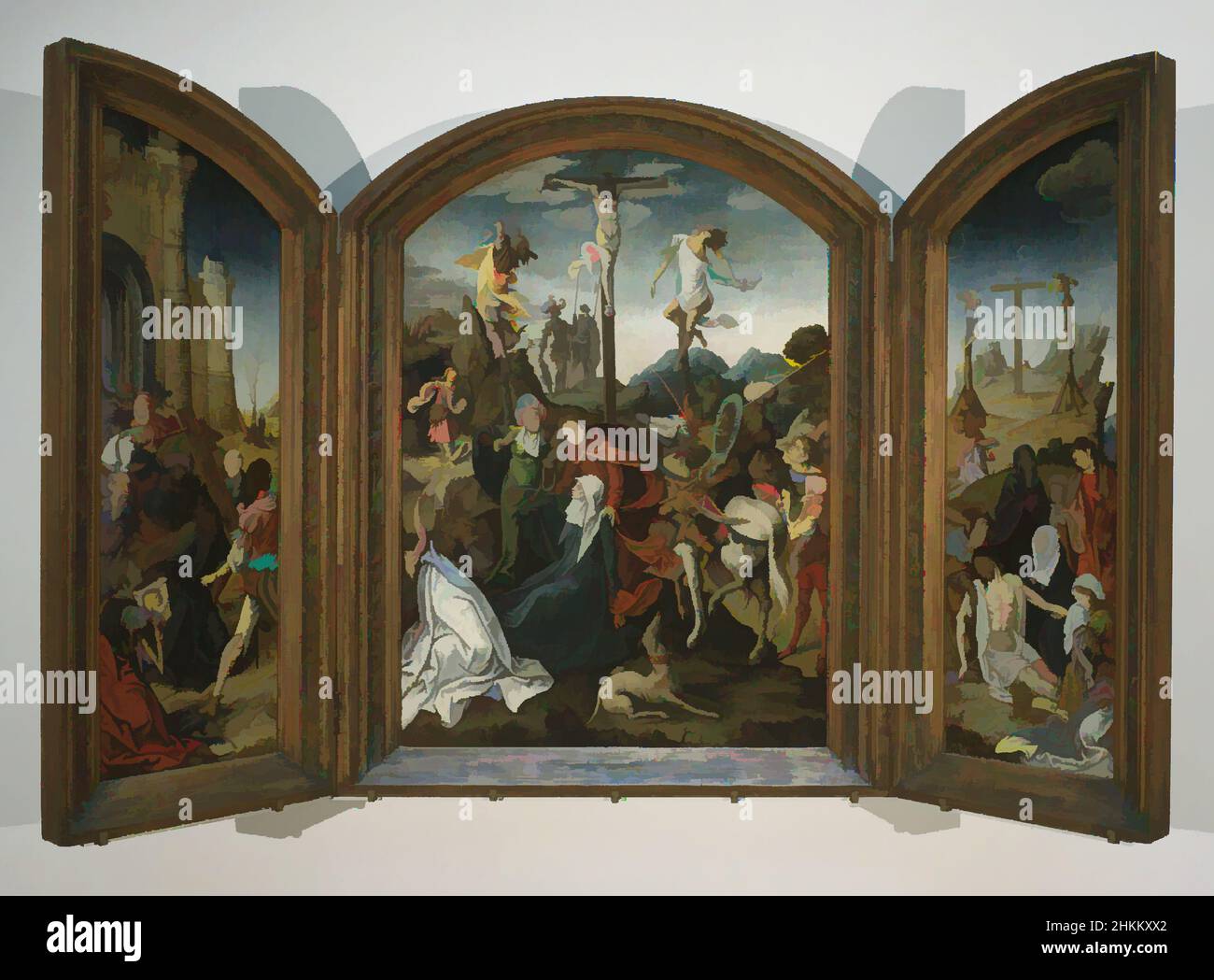 Art inspired by Triptych of the Passion, School of Antwerp, Flemish, c.1515-20, Oil on panel ...
