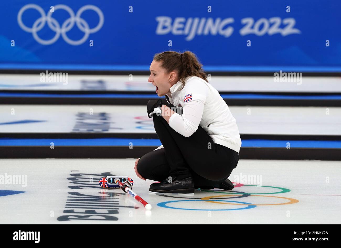 Great Britain's Jennifer Dodds during the Mixed Doubles Round Robin ...