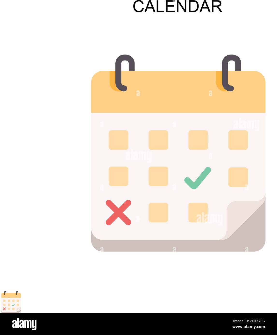 Calendar Simple vector icon. Illustration symbol design template for ...
