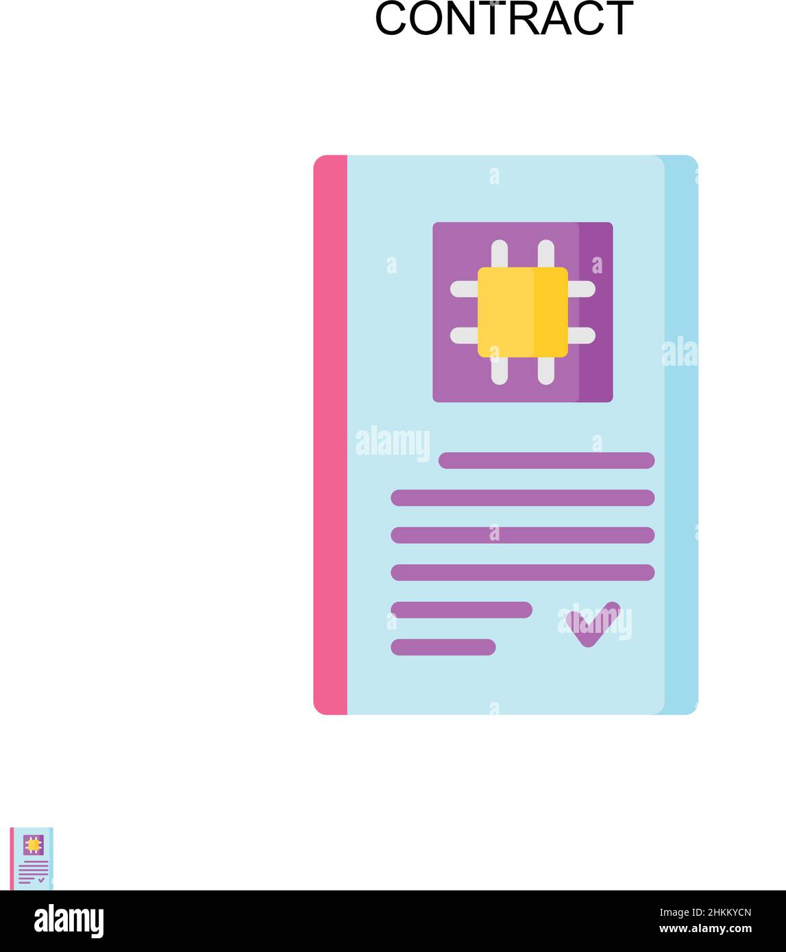 Contract Simple vector icon. Illustration symbol design template for ...