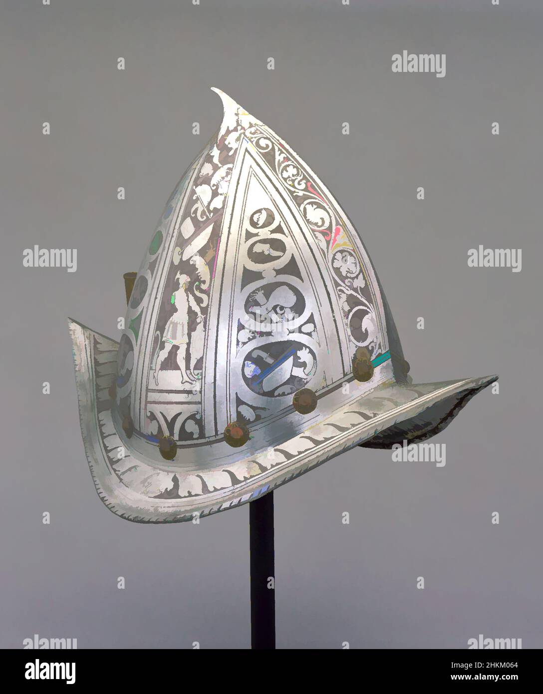 Art inspired by Morion-Cabasset Helmet, Italian, 1580-90, Etched steel ...