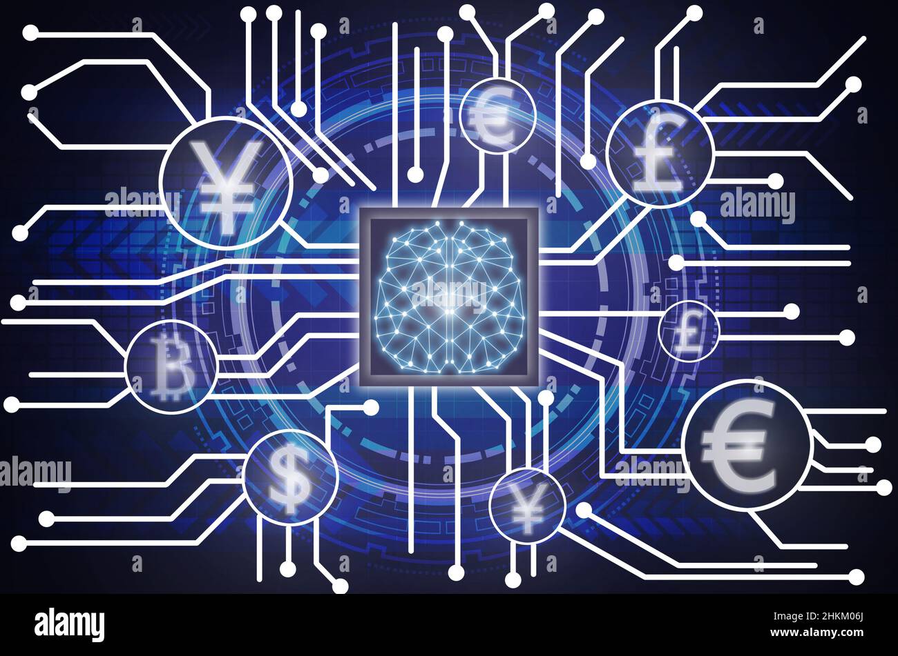 Abstract photo of FINTECH connection and Artificial intelligence of ...