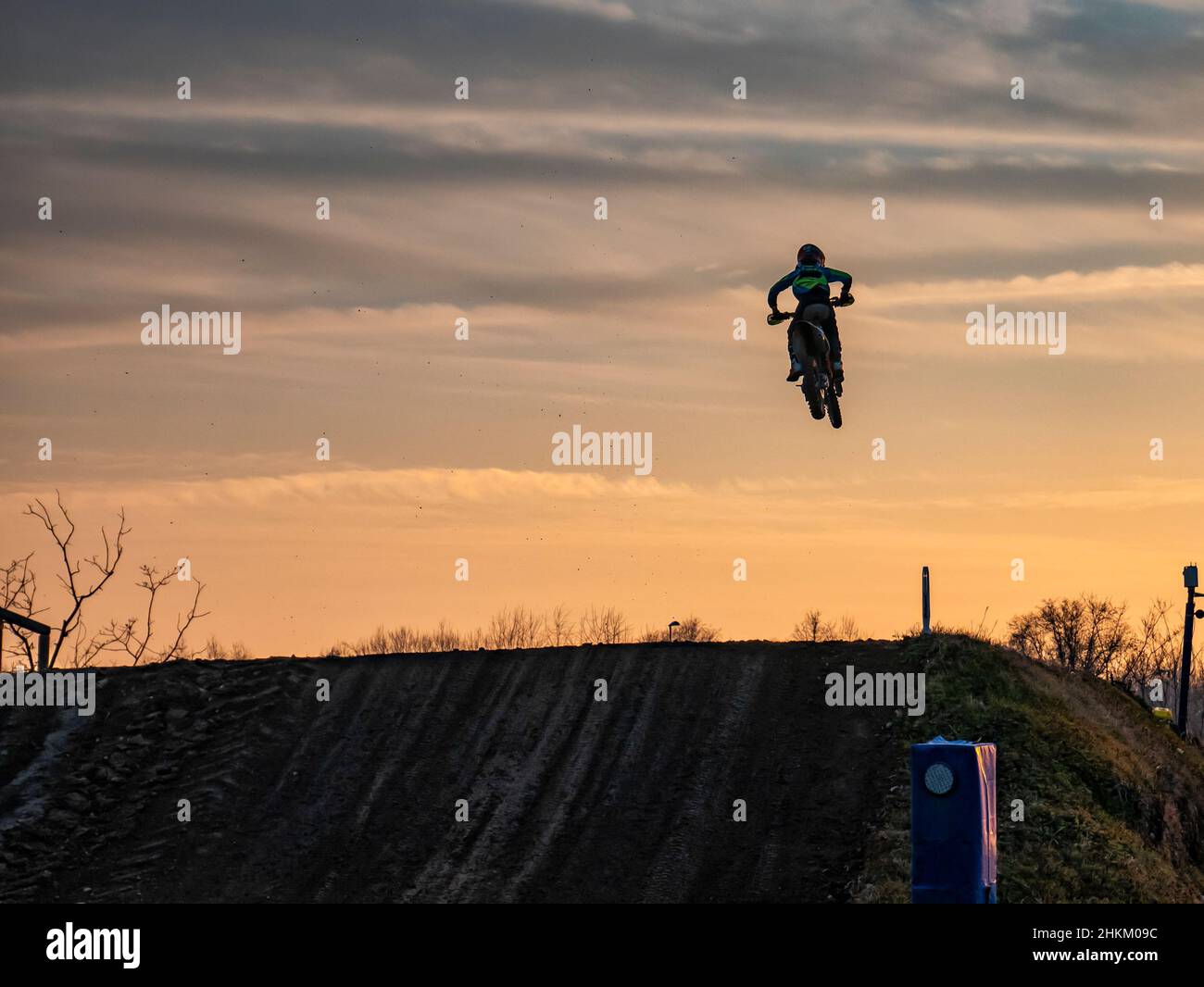 Motocross sunset silhouette motorcycle hi-res stock photography and ...