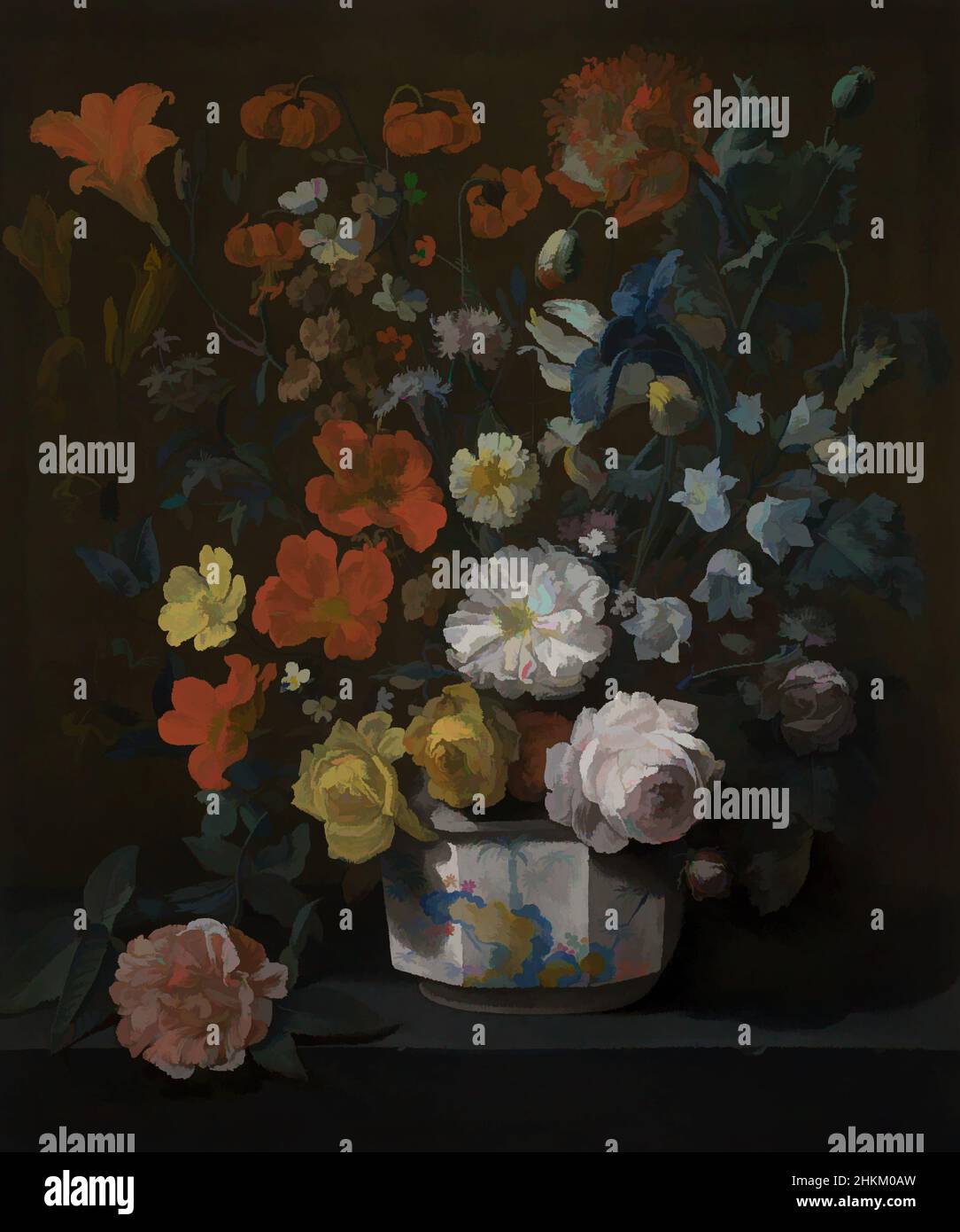 Art inspired by Flowers in a Chantilly Vase, Louis Tessier, French, c ...