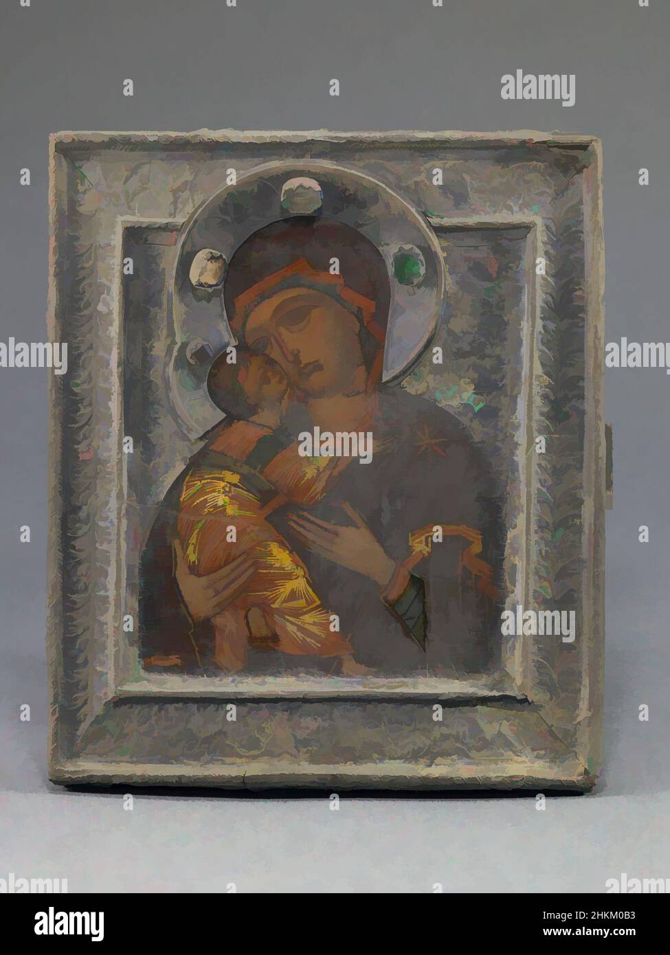 Art inspired by Vladimir Mother of God Icon with Revetment, Russian ...