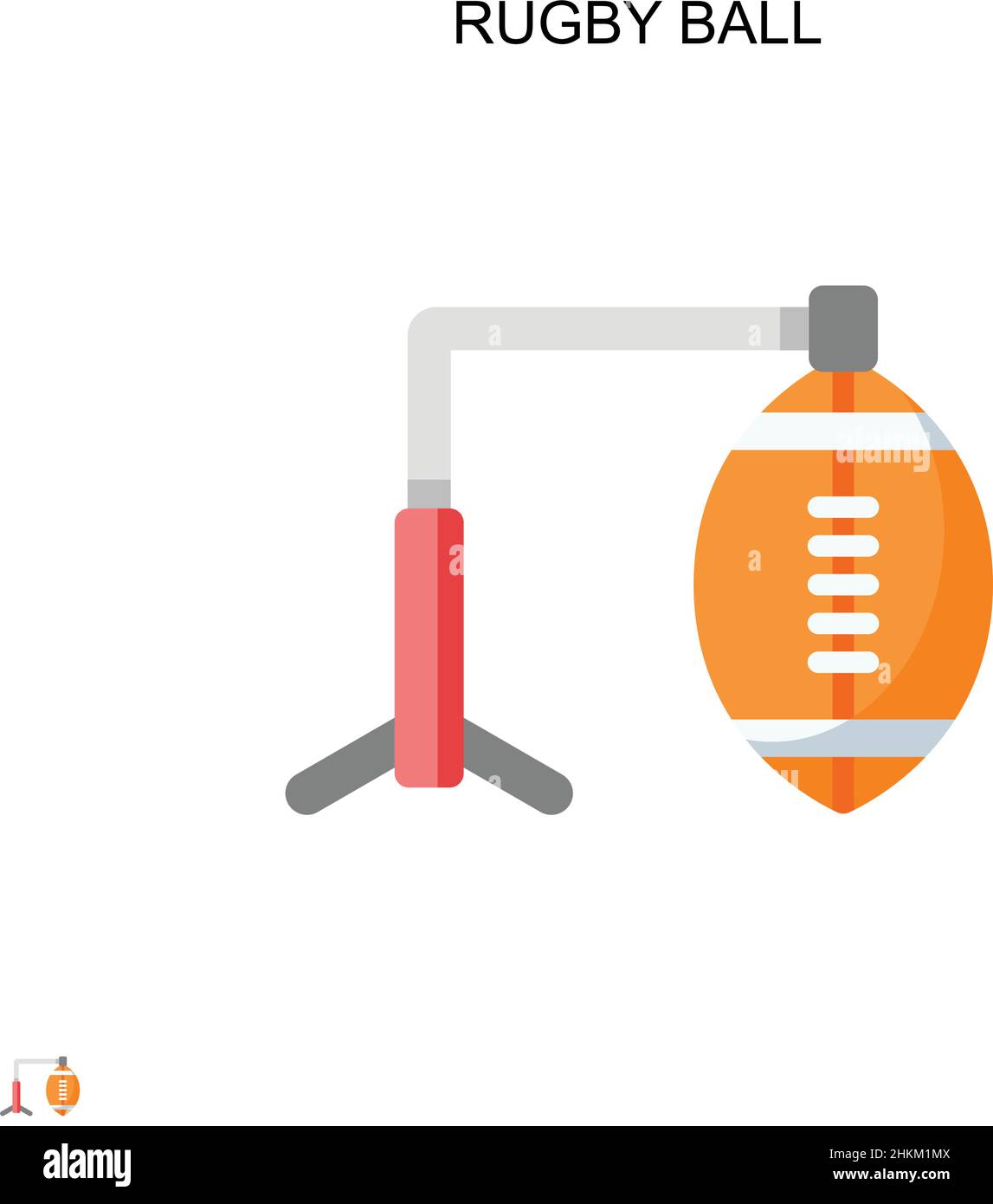 Rugby ball Simple vector icon. Illustration symbol design template for ...