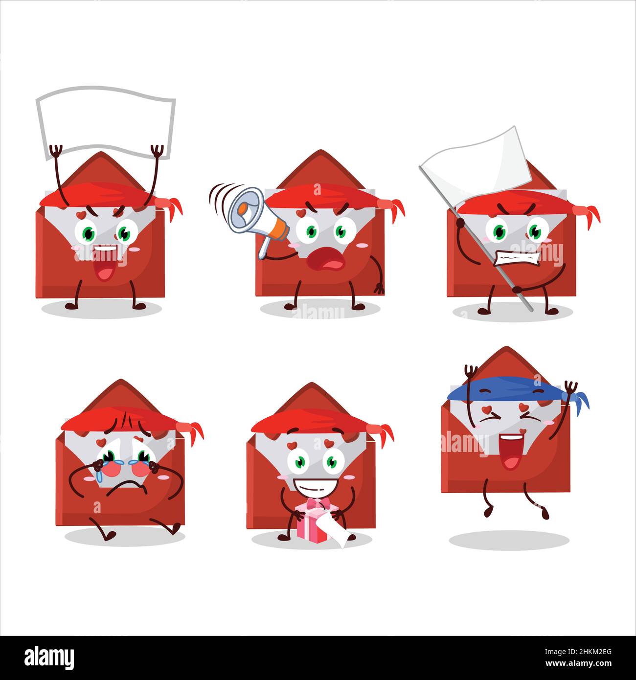 Mascot design style of red love envelope character as an attractive ...