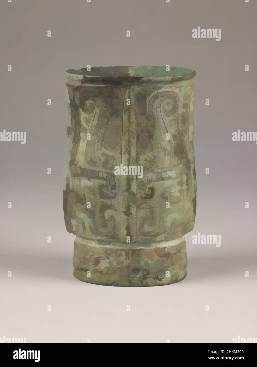 Art inspired by Wine Vessel (zhi) with Design of Phoenixes and Kui ...