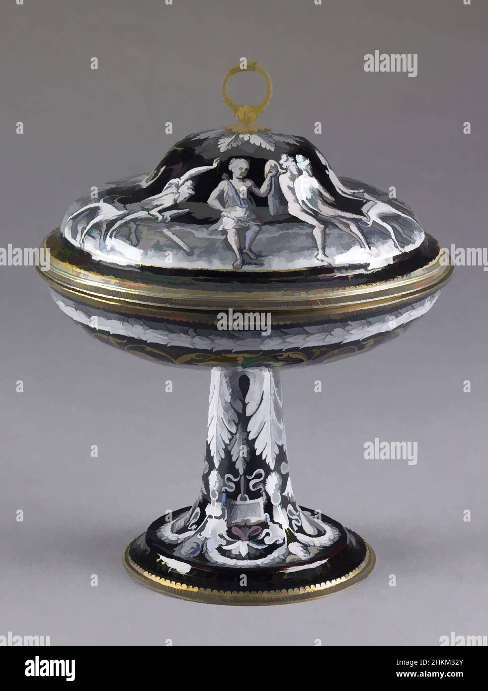 Art inspired by Tazza with Cover, Pierre Reymond, French, 1513-after 1584, 1546, Enamel and gold ...