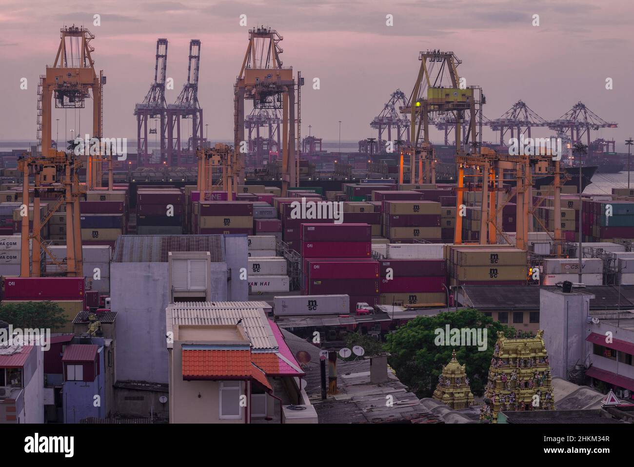 COLOMBO, SRI LANKA - FEBRUARY 22, 2020: Container terminal of Colombo ...