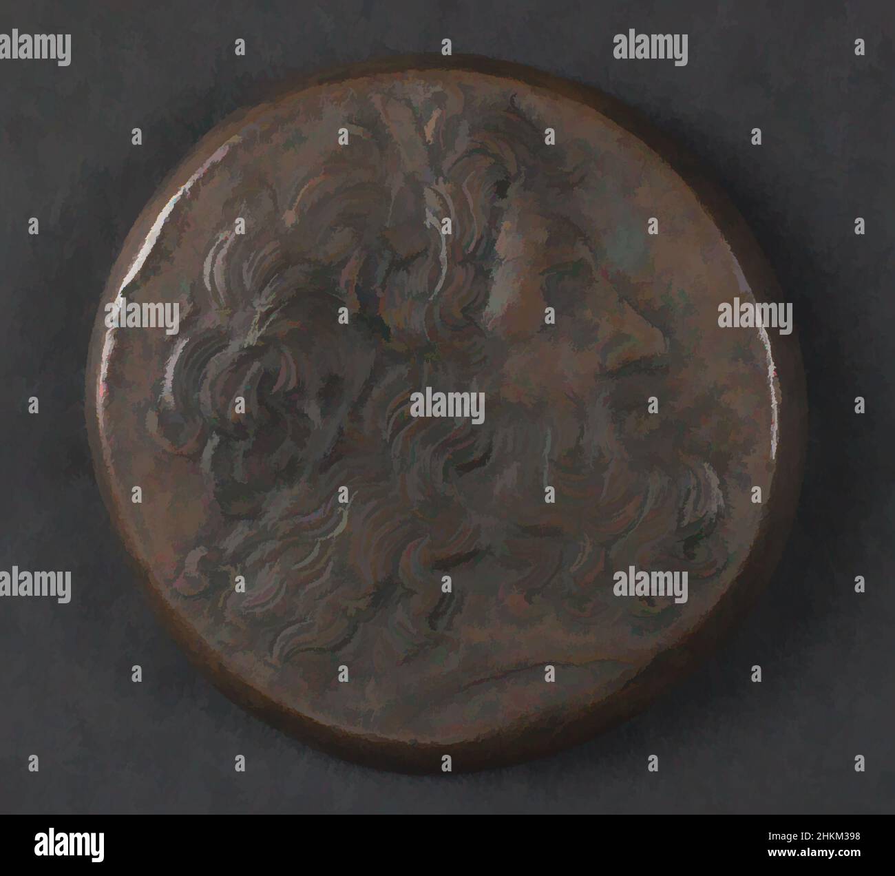 Art inspired by AE with Head of Zeus Ammon, with Ptolemy IV, reigned ...