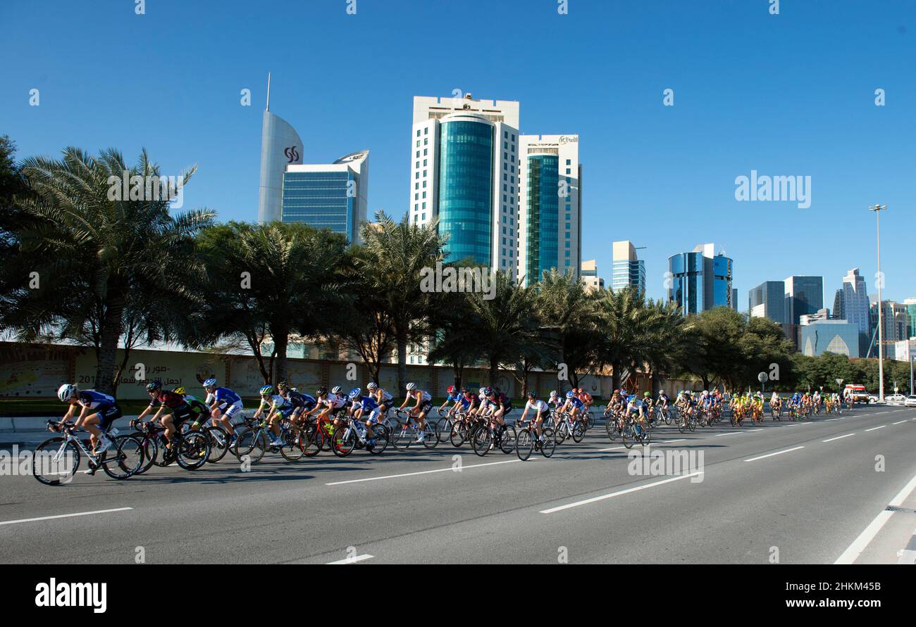 Cycling Championship at Doha corniche Doha - QATAR Stock Photo - Alamy