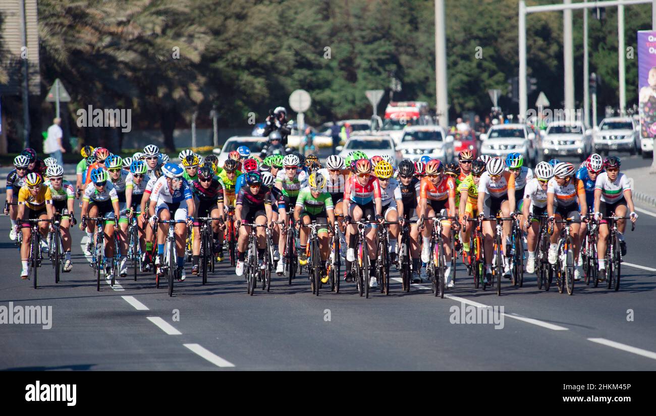 Cycling Championship at Doha corniche Doha - QATAR Stock Photo - Alamy