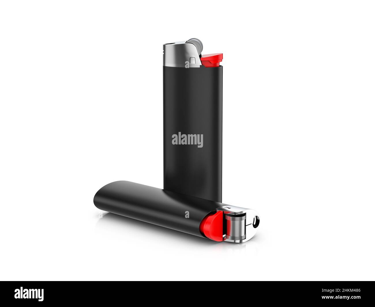 Lighters on a white background. 3d illustration Stock Photo - Alamy