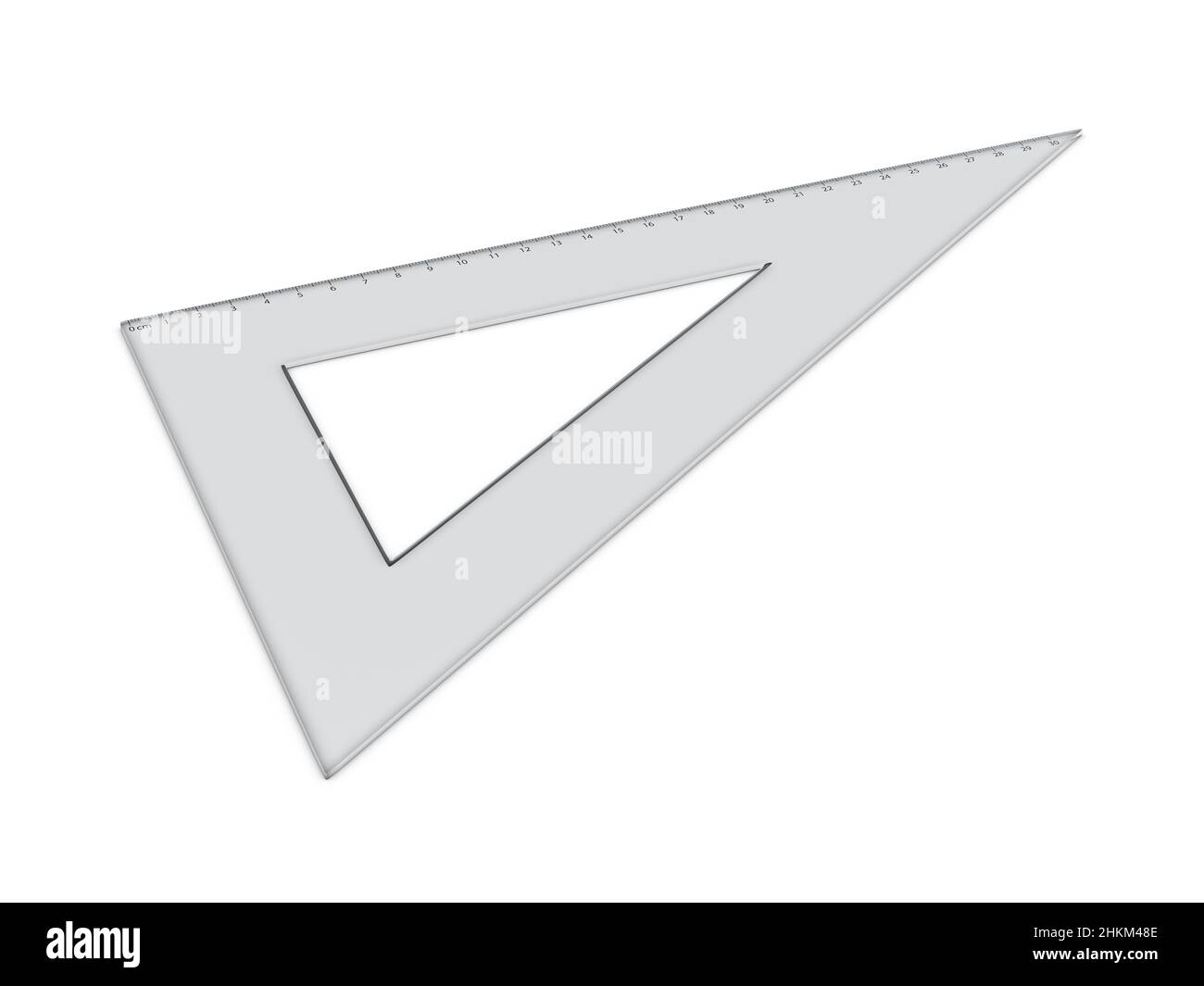Triangle ruler on a white background. 3d illustration Stock Photo - Alamy