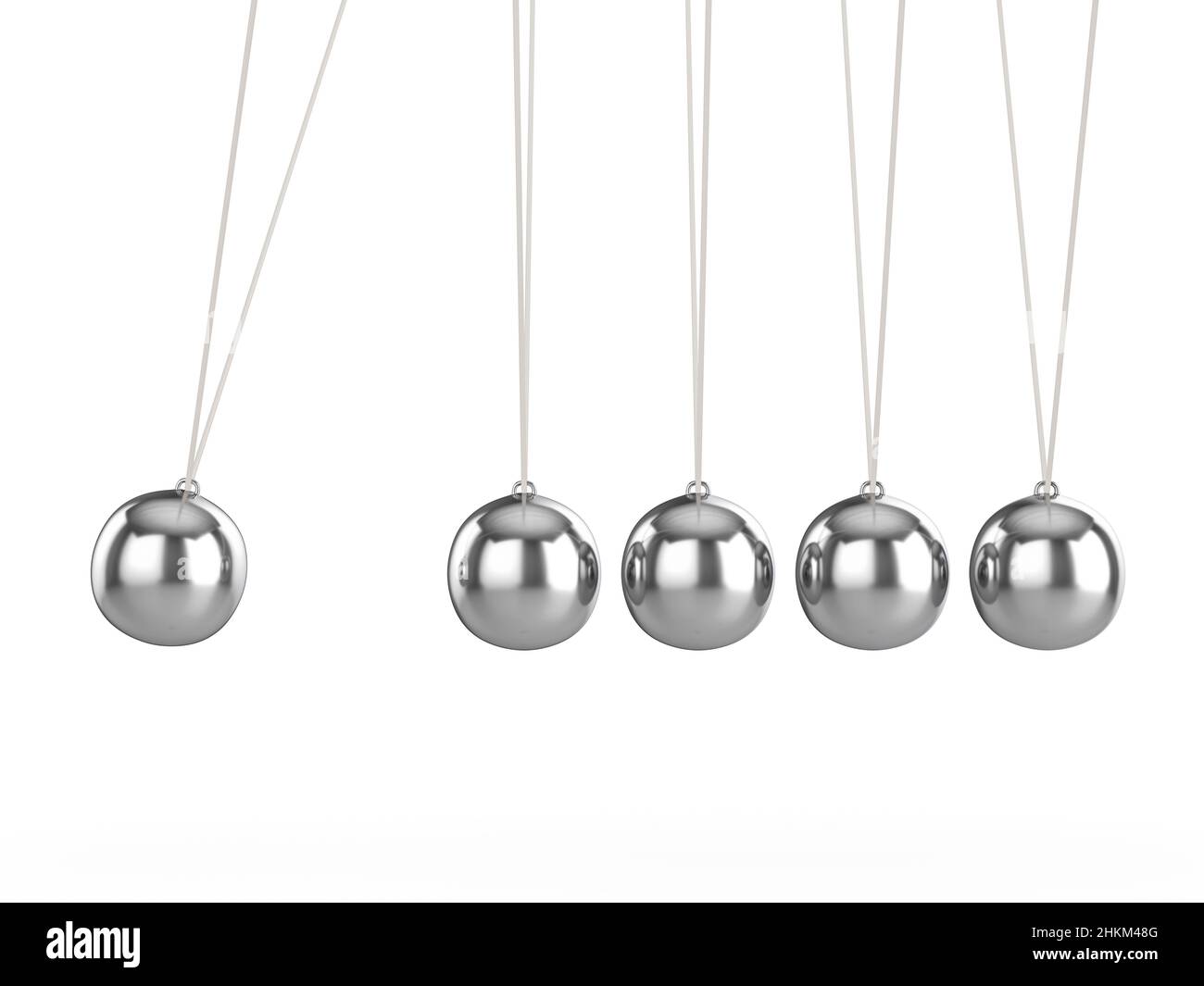 Newton pendulum on a white background. 3d illustration Stock Photo - Alamy