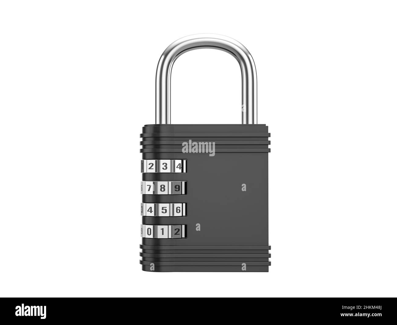 Padlock combination lock on a white background. 3d illustration Stock ...