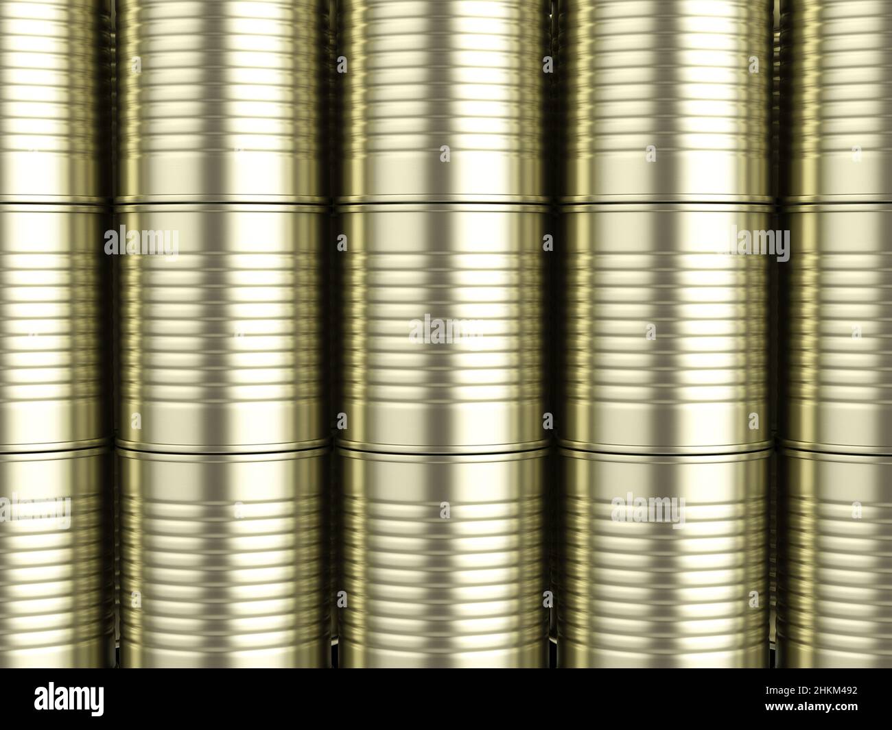 Background formed by tin cans. 3d illustration Stock Photo - Alamy
