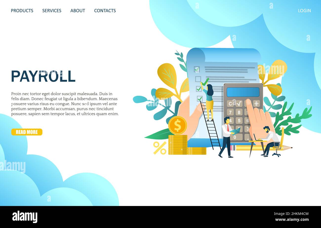 Payroll vector website landing page design template Stock Vector Image ... Payroll vector website landing page design template Stock Vector Image ...