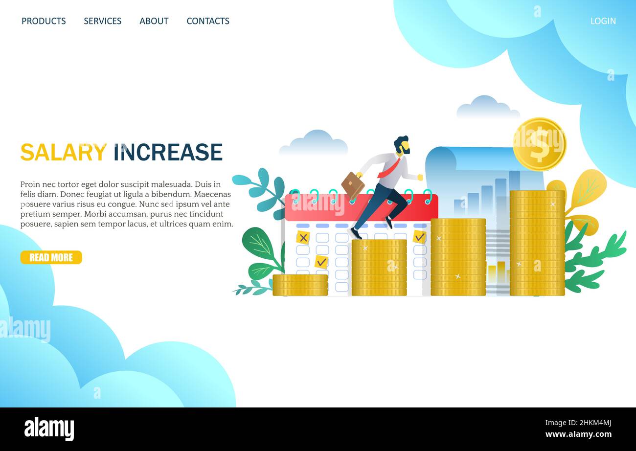 Salary increase vector website landing page design template Stock ...