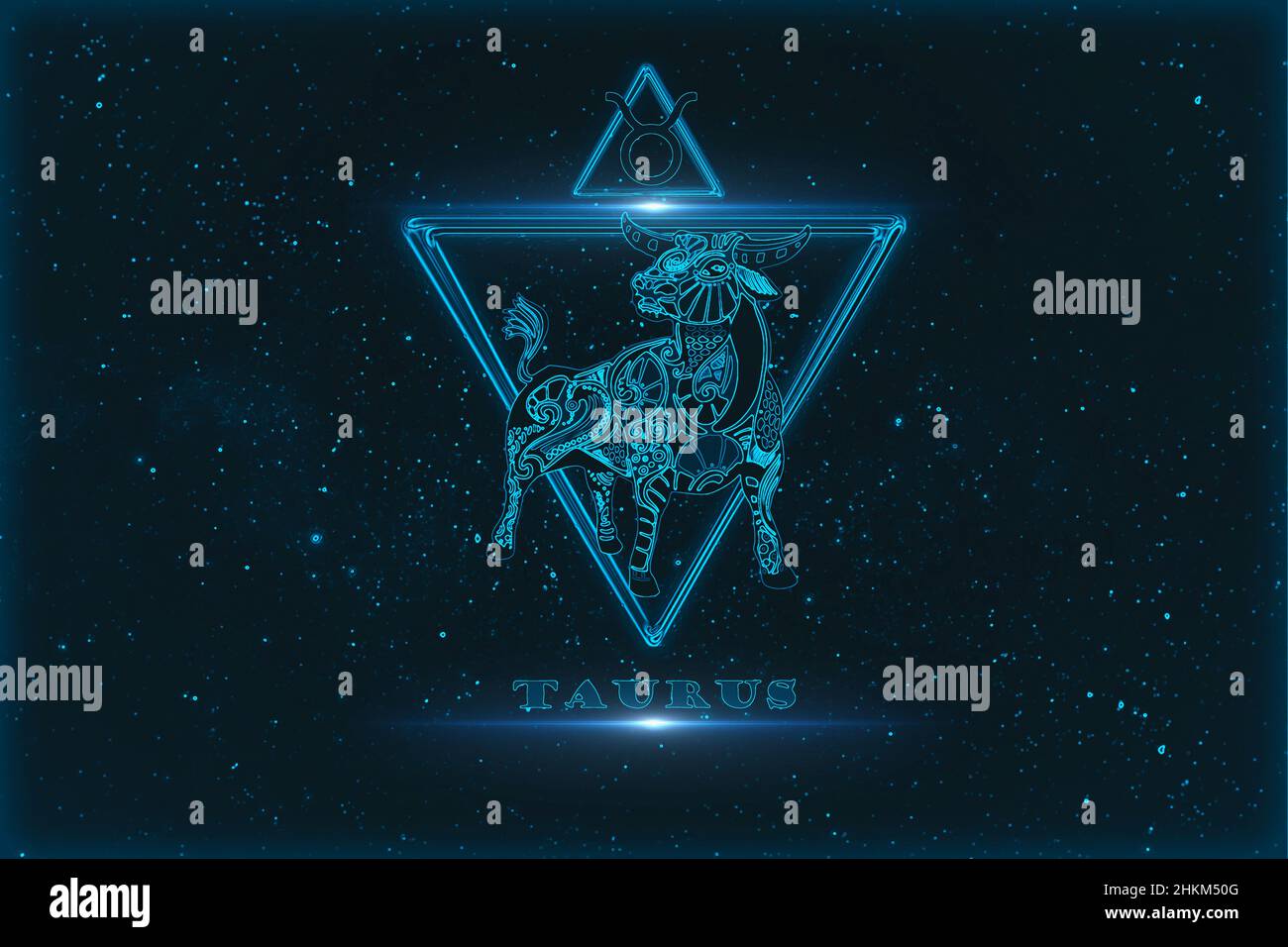Taurus horoscope sign in twelve zodiac with galaxy stars background ...