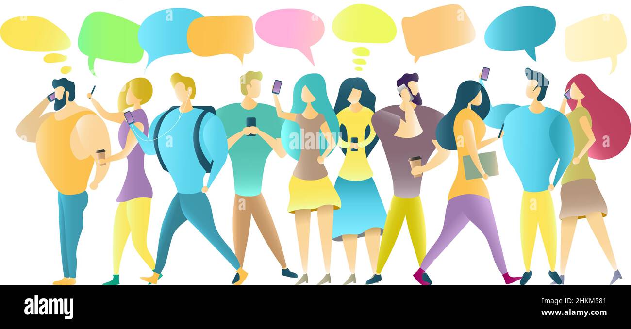 Crowd phones Stock Vector Images - Alamy