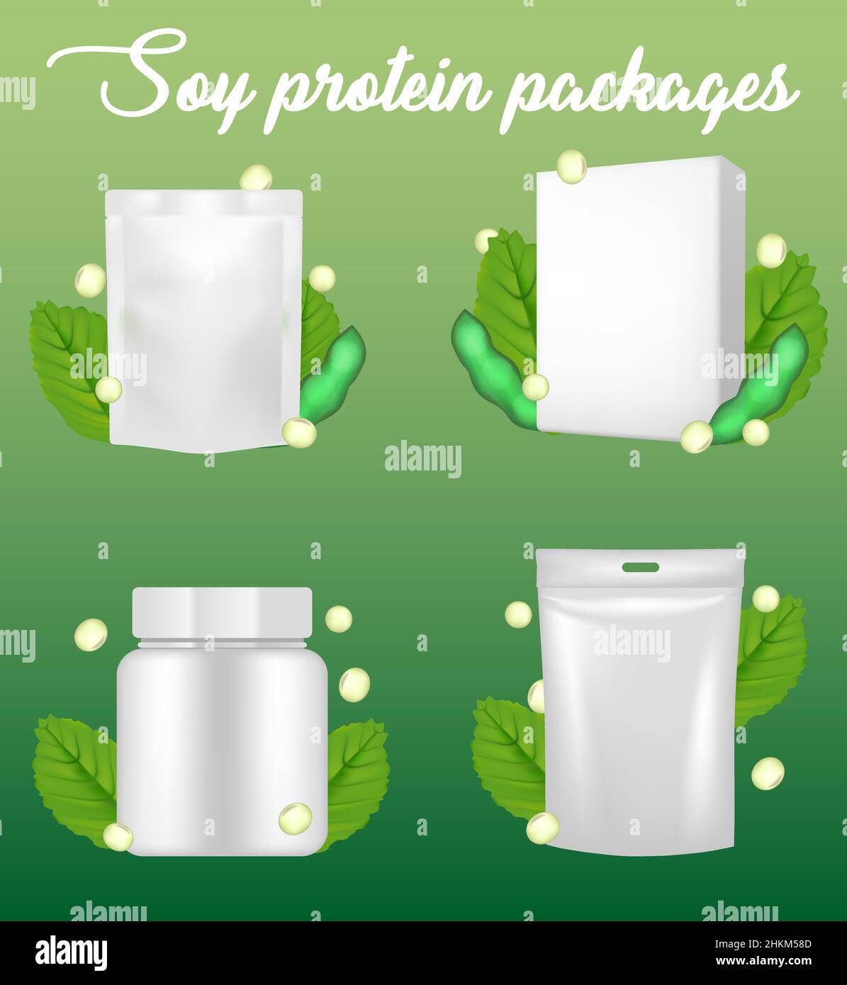 Soy protein package vector realistic mockup set Stock Vector Image ...
