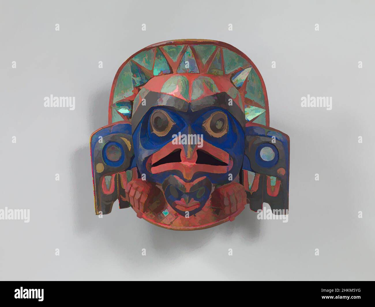 Art inspired by Frontlet, Nuxalk (Bella Coola), c.1870, Wood, pigment ...